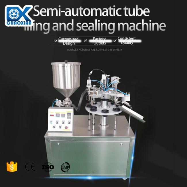 Semi Automatic Sunscreen Tubes Filling Sealing Machine Hair Conditioner PP Soft Plastic Tube Filler