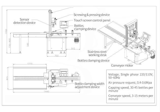 Factory Directly Price Flip Off Top Plastic Screw Caps Full Automatic Bottle Cap Sealing Machine