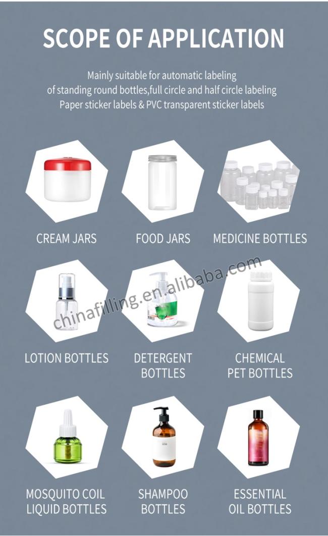 Tabletop Three Face Labeler Tinplate Can Adhesive Round Bottle Automatic Label Applicator Machine