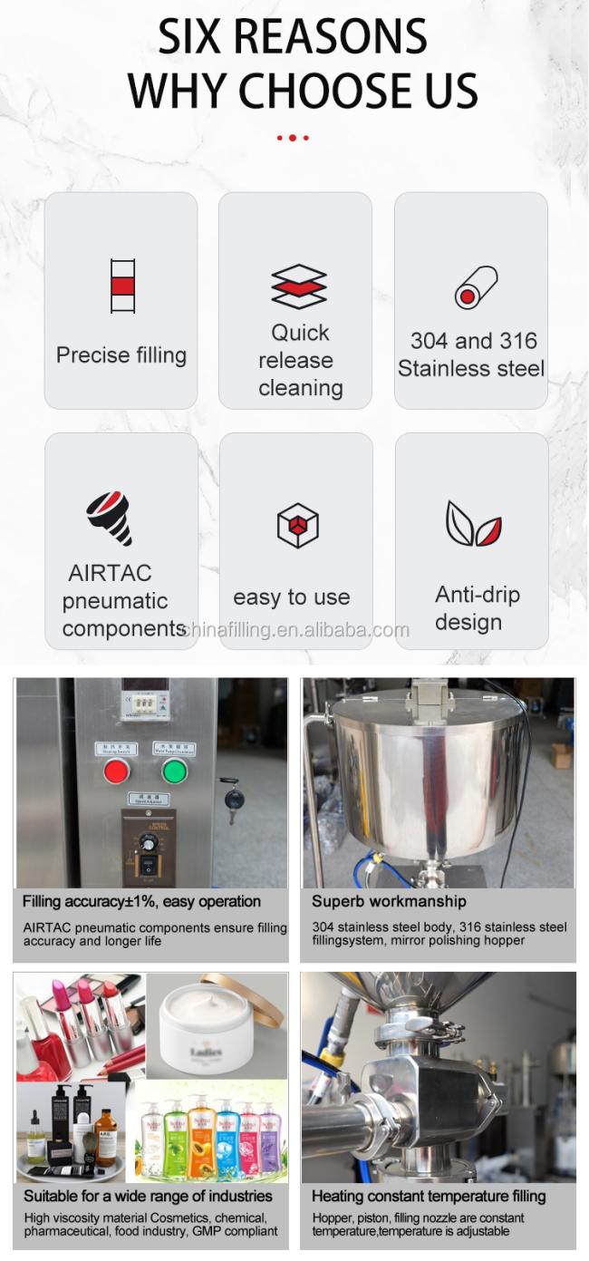 Made In China Sweet Milk Juice Health Care Liquid Product Semi Automatic Piston Filling Machine