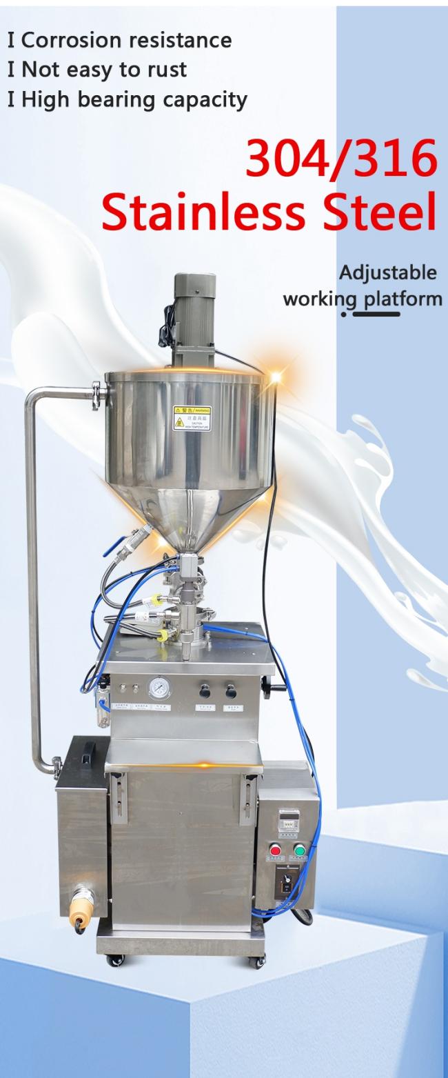 Paste Filler With Heater And Mixer Small Manufacturing Peanut Butter Lipstick Filling Machine