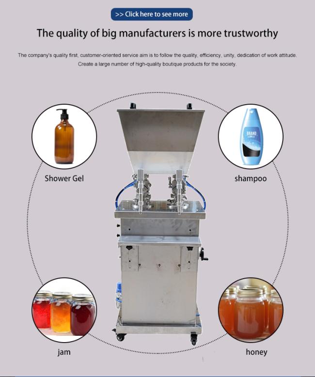 Double Head Pneumatic Semi Automatic Chemical Dispenser Self Fluid Paste Small Honey Filling Machine