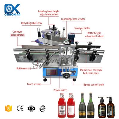 China Automatic Tabletop Paper Sticky Labels Around Small Round Bottle Labeling Machine with Date Coding for sale