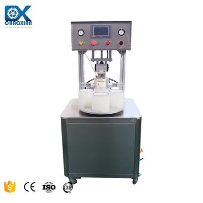 China Hot Spice Sauce Bottle Screw Cap Tinplate Lid Sealing System Semi Automatic Vacuum Capping Machine for sale