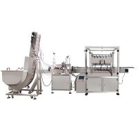 China Automatic Pneumatic Vacuum Bottle Capping Machine with Cap Elevator 220V 25-34pcs/min for sale