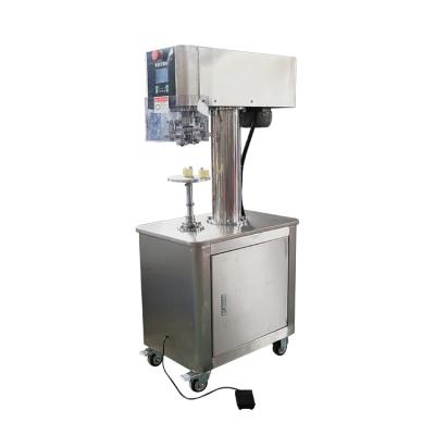 China 110v/220v Voltage Small Capper Metal Fish Fruit Potato Chips Cans Bottle Sealing Machine Manual for sale