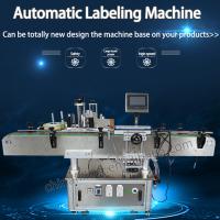 China Automatic Round Bottle Labeling Machine 570W 25-60 pcs/min for Paint Cans Pails Plastic Oval Bottles for sale