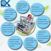 China Semi Automatic Logo Rectangular Rounded PET Can Bottle Paper Sensor Back Label Cup Labeling Machine for sale