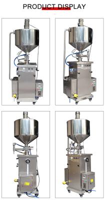 China Semi Automatic Body Cream Lotion Scrub Piston Bottle Filler With Heater Sugar Filling Machine for sale