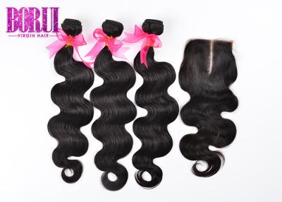 China O cabelo brasileiro tingido 3 da onda do corpo empacota com fechamento 4x4 que de trama dobro alisam à venda