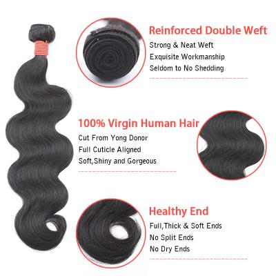 China Cabelo peruano Extansion da onda do corpo do pacote do Weave do cabelo humano de 100% brandamente liso à venda