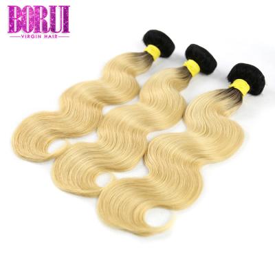 China extensões louras do cabelo do Weave 1b 613, cabelo humano do Weave louro com fechamento do laço 4*4 à venda
