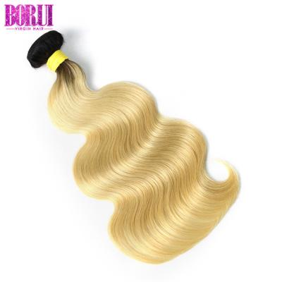 China extensões louras do cabelo do Weave 1b 613, cabelo humano do Weave louro com fechamento do laço 4*4 à venda