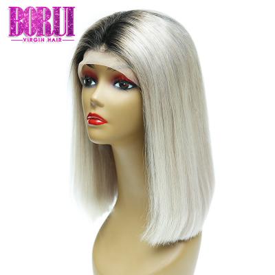 Cina Parrucca brasiliana grigia diritta 13*4 di Ombre Bob dei capelli umani di estensioni dei capelli 1b breve in vendita