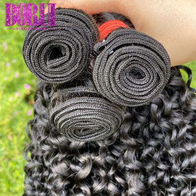 Cina Trama naturale riccia crespa peruviana dei capelli umani di colore dei capelli umani del tessuto del ricciolo di Jerry del vergine in vendita