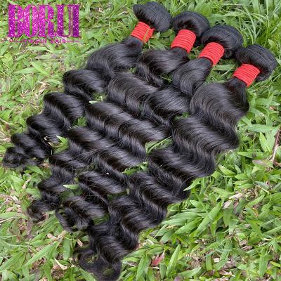 China Pacote puro do cabelo humano da onda natural não processada do cabelo do Virgin brandamente liso à venda