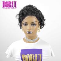 China Pixie Cut Lace Front Wigs Wavy Short Pixie Curly Human Hair for sale