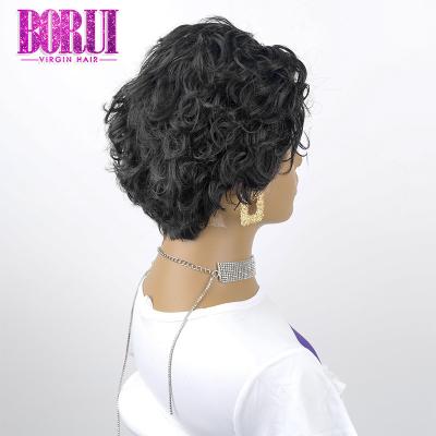 Cina Pixie Cut Lace Front Wigs breve Pixie Curly Human Hair ondulata in vendita