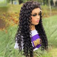 China 100% Unprocessed 5 By 5 HD Glueless Closure Wig Deep Wave for sale