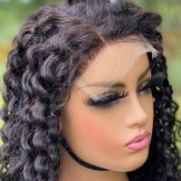 China 100% Unprocessed 5 By 5 HD Glueless Closure Wig Deep Wave for sale