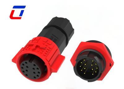 China M19 Low Current 5A Outdoor Lighting Connectors Push Locking 14 Pin Waterproof Connector for sale