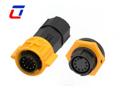 China 9 Pin Brass Gold-Plated Industrial Circular Connector 5A Low Current M19 Wire To Board for sale