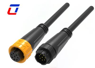 China Gold Plated M16 8Pin Plastic Male Female Connectors 300V Waterproof Cable Connector for sale