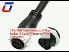 5 Pins Männliches Kabel Wasserdicht Stecker Steckdose 16 Gauge Wasserdichte Drahtanschlüsse