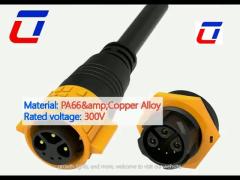 3 Power Multi Pin Conector macho Conector feminino IP67 Conector à prova d'água 5 pin