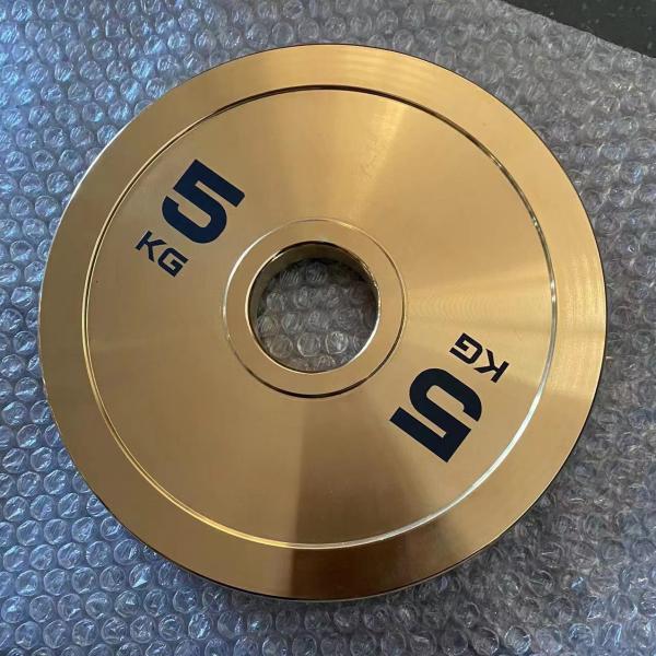 Quality Strength Training Made Easy Gold Chrome Plate Cast Iron Barbell with Weight Plates Set for sale