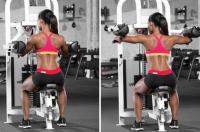 China Seated Shoulder Press Lateral Raise Pin Load Selection Machines for Strength Training for sale