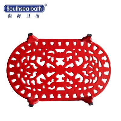 China 2018 Wholesale Customized Oval Red Cast Iron Pot Pad/Cast Iron Trivets for sale