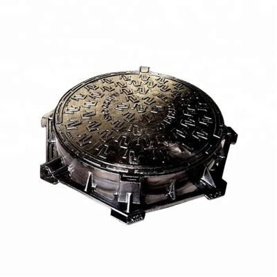 China Ductile cast iron 500mm round recessed manhole cover and frame for sale