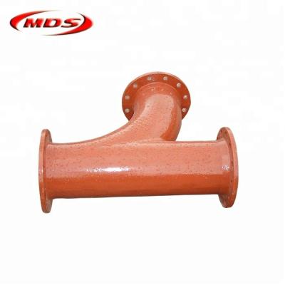 China Ductile Iron Flanged Pipe Branch Tee Fitting, Y Branch Pipe Fitting for sale