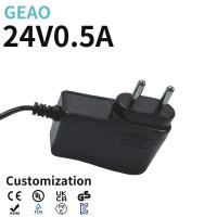 China 24V 0.5A 12W Wall Mount Power Supply Adapters DC Jack / DC Plug for sale