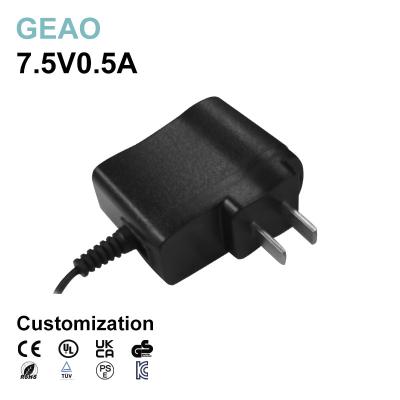 China adaptador eléctrico de la fuente de alimentación del soporte de la pared de 2.5W 0.5A 7.5V con garantía de 1 año en venta