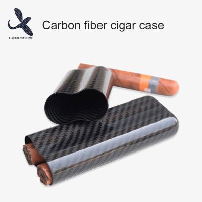 China 3K full carbon fiber 2 packs cigar case humidor customized Logo Ultra Light cigar case for sale