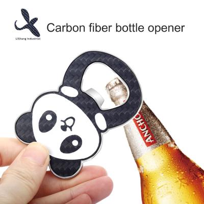 China 2019  New Personalized Panda Carbon Fiber Key Chain bottle opner for sale