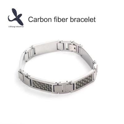 China 2019 New Arrival Black 10mm Tungsten steel Carbon Fiber Mens Personalized Bracelet for Gifts - Style A for sale