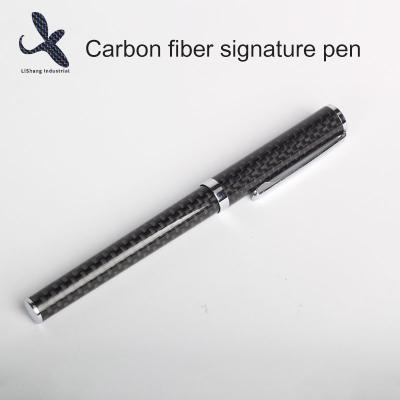 China fashion carbon fiber with stainless steel inner black signature gel pen carbon fiber gift pen for sale