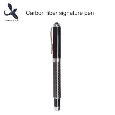 China 2017 fashion carbon fiber with stainless steel inner black signature pen carbon fiber gift pen for sale