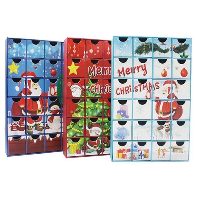 Open Door Magnetic Box Christmas Xmas Gift Packaging Food Box Advent Calendar Custom Product Packing Box for Toy Chocolate Cosmetic Jewelry