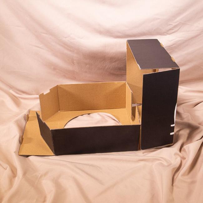 Recycle Custom Design Children&prime;s Basketball Football Round Ball Sports Black Foldable Flat 3-Ply E-Flute Rigid Corrugated Paper Display Packaging Shipping Box