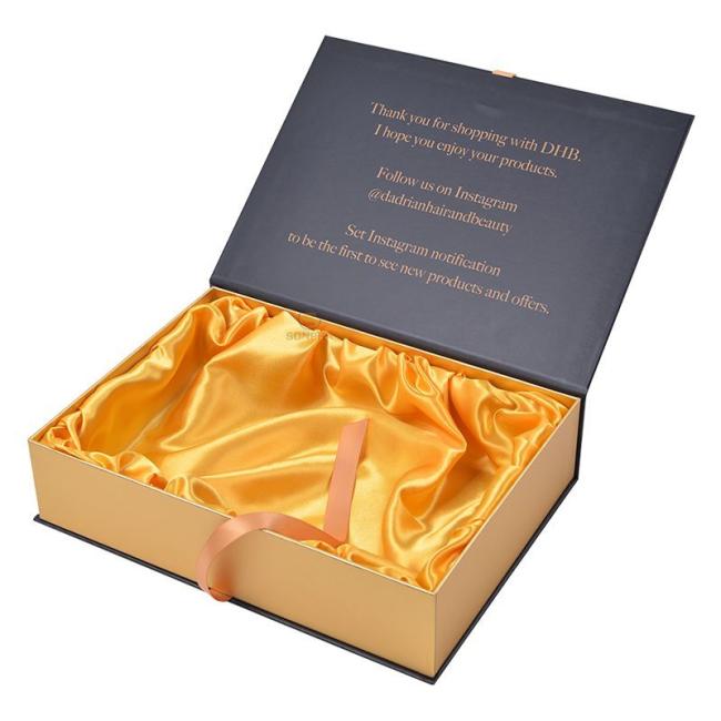 Wholesale Custom Folding Foldable Magnet Packaging Cardboard Box Rigid Gift Magnetic Packing Boxes for Human Hair Extension Wig Accessories