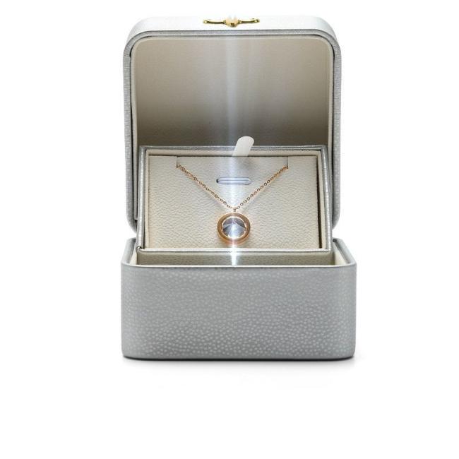 High-End Creative LED Light-Emitting Lamp Engagement Ring Display Box Single Ring Pendant Jewelry Box Gift Box Wholesale PU Leather Box