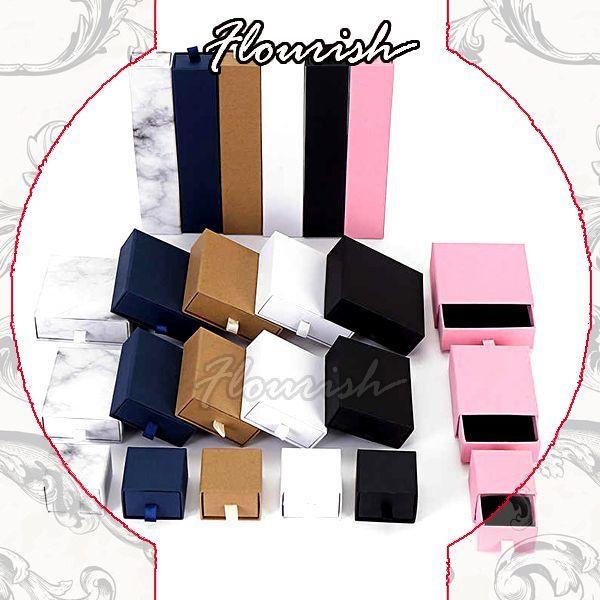 Bespoke Mutiple Color and Size Customizable Kraft Paper Jewelry Gift Packing Box