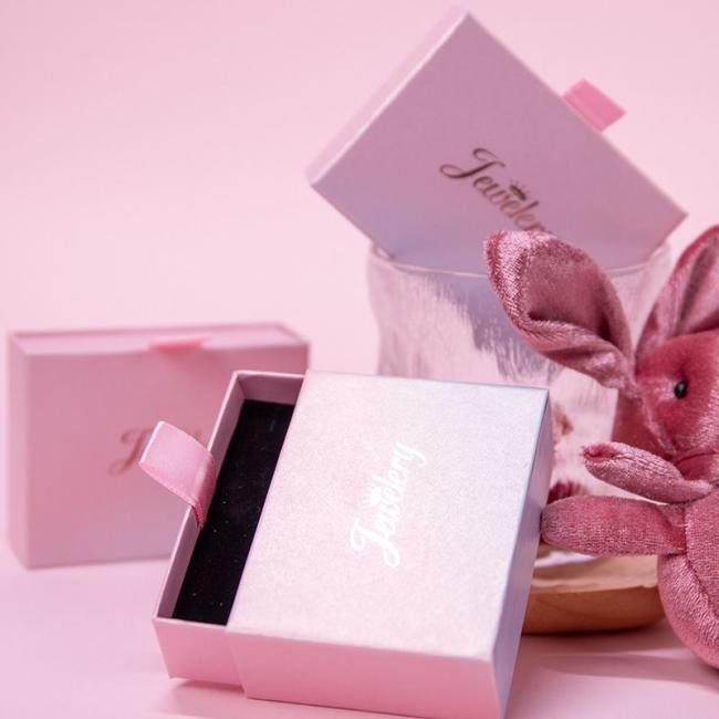 Upper and Lower Cover Ring Earring Necklace Pendant Jewelry Bracelet Set Gift Packaging Box with Ribbon and Foam Insert