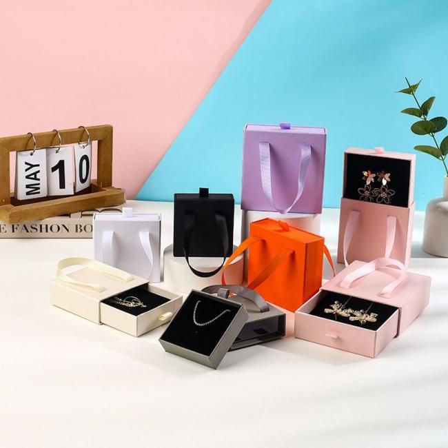 Slider Drawer Box Cardboard Jewelry Set Earrings Necklace Packaging Paper Box