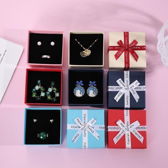 Romantic Colors Rigid Lid and Base Cardboard Paper Gift Box, Custom Logo Printed Paper Packaging Jewelry Box