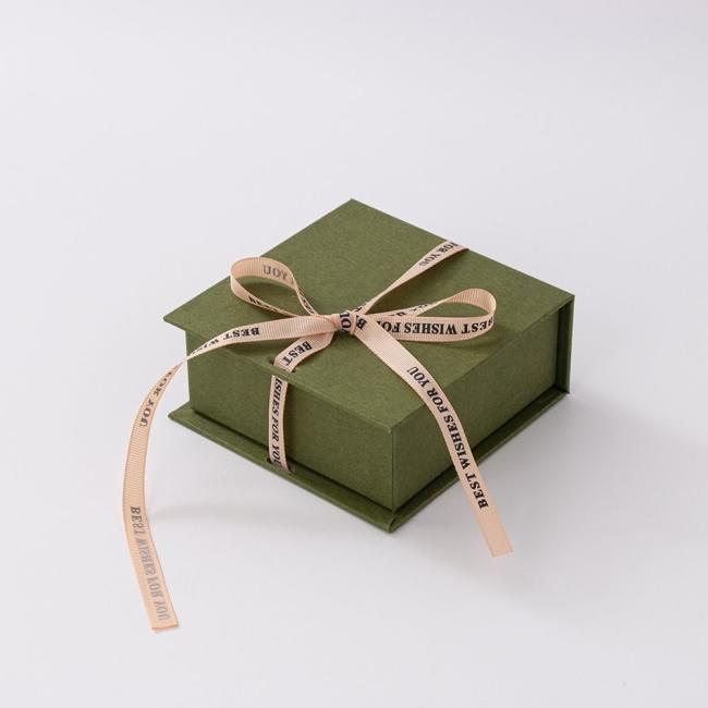 Book Type Ribbon Closure Custom Paper Packaging Carton Box, Cosmetic Jewelry Luxury Cardboard Gift Boxes Paper-Gift-Box